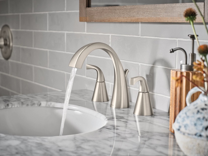 MOEN Oxby Two-Handle High Arc Bathroom Faucet