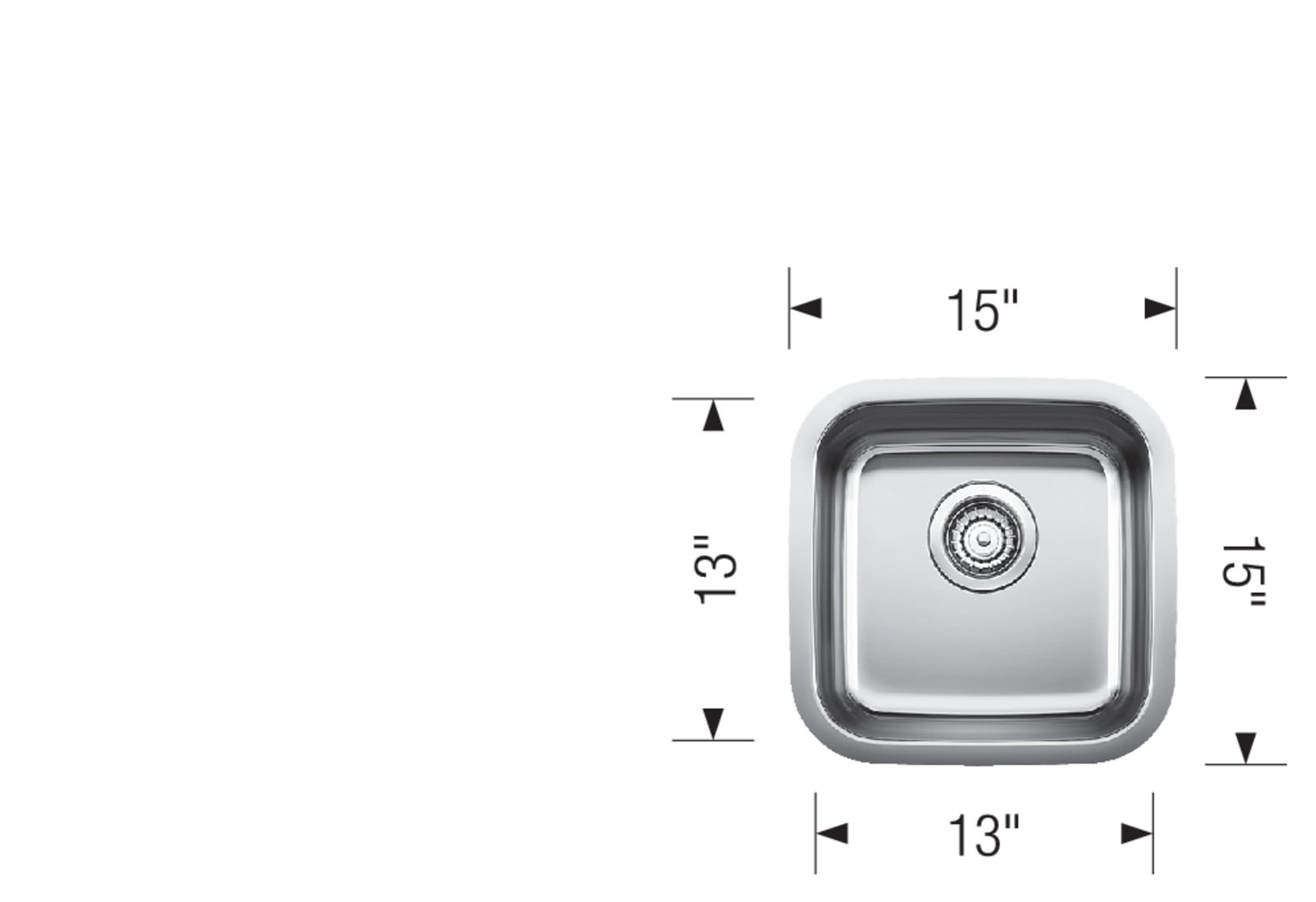 BLANCO STELLAR U 1 BOWL UNDERMOUNT BAR SINK - STAINLESS