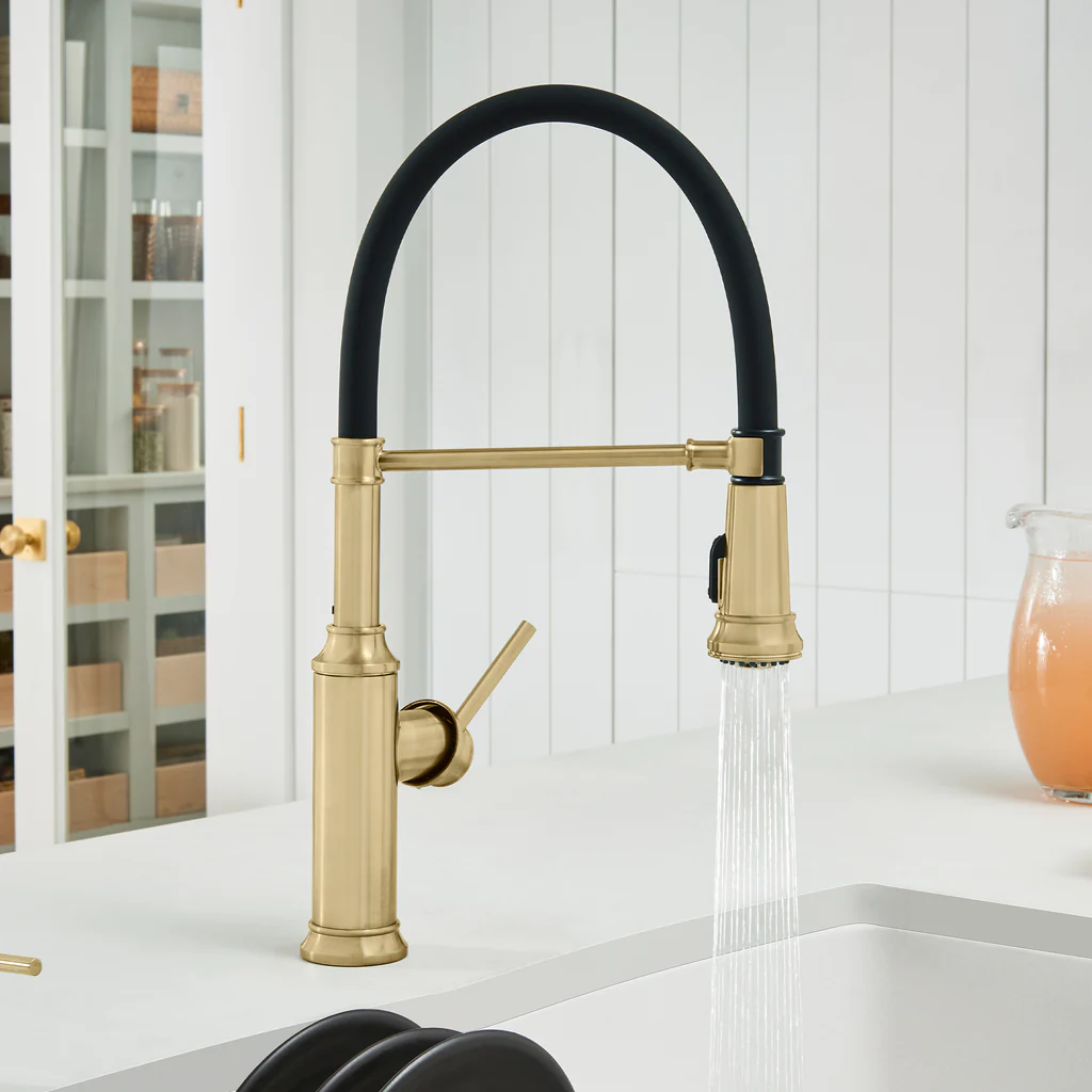 BLANCO Empressa Semi-Pro Kitchen Faucet with Rubber Hose Pulldown Spray