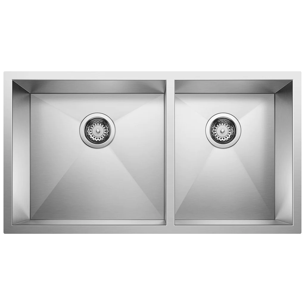 BLANCO 33"X18" PRECISION U 1.75 BOWL UNDERMOUNT KITCHEN SINK - STAINLESS