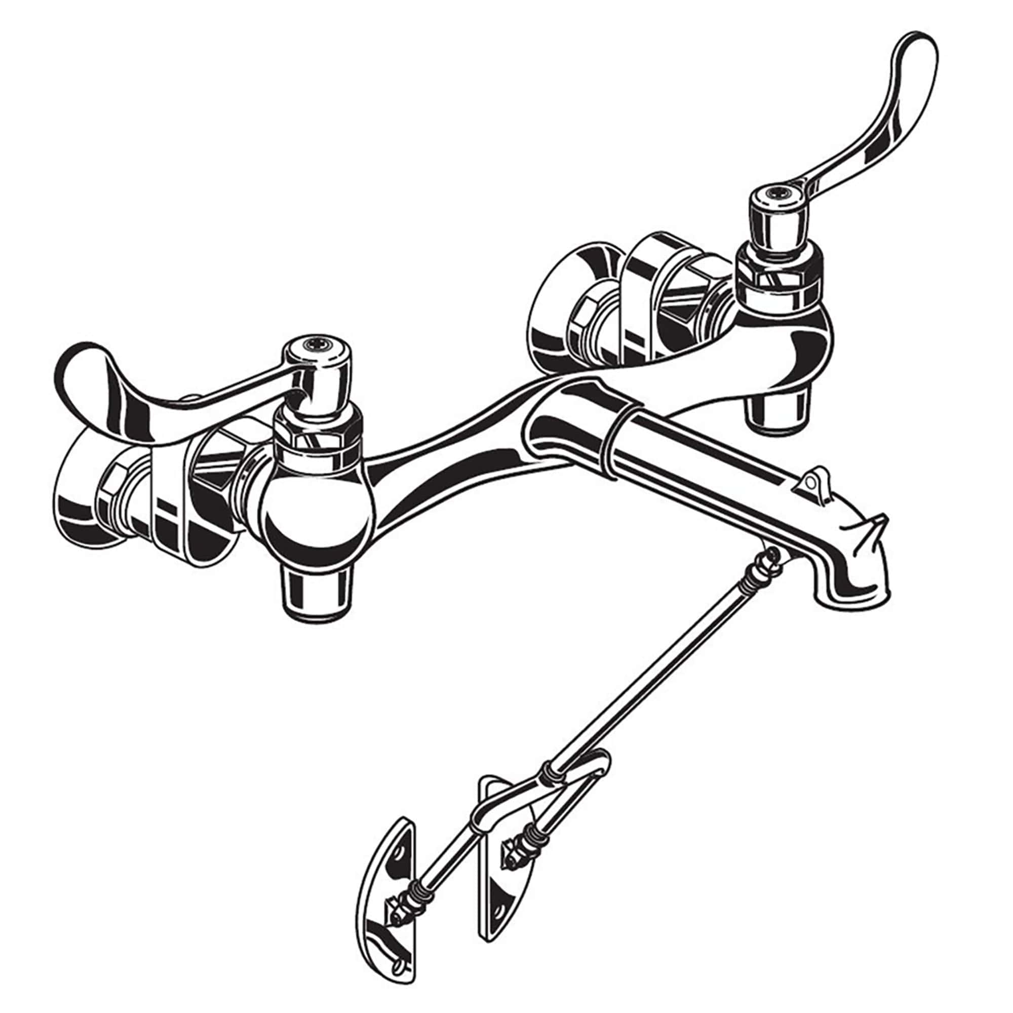 American Standard Bottom Brace Wall-Mount Service Sink Faucet With 8 ...