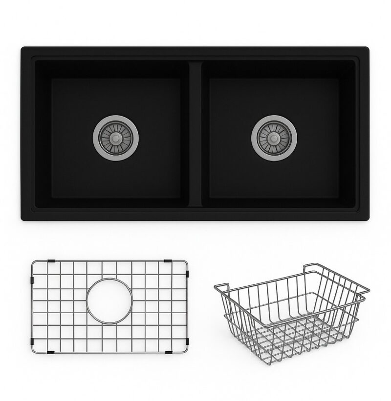 BOSCO CANADA 32 1/2″ x 18 1/2″ Double Kitchen Granite Composite Under ...