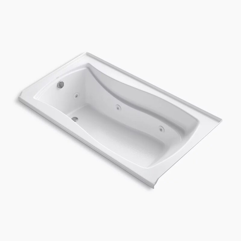 KOHLER Mariposa® 66" x 36" alcove whirlpool bath with Bask® heated ...