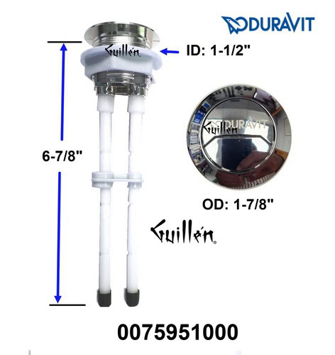 Duravit 0075951000; D-Code; Dual Flush Button; in Chrome