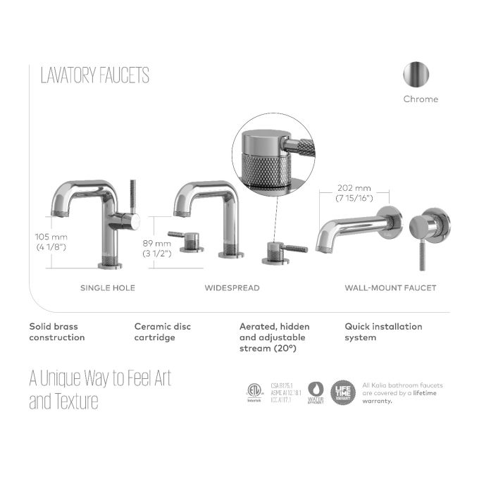 Kalia Canada PRECISO - Wall-mount lavatory faucet with push drain and ...