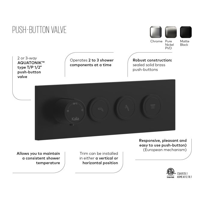 Kalia Canada Premia - Moroka TB2 Shower system with push-buttons ...