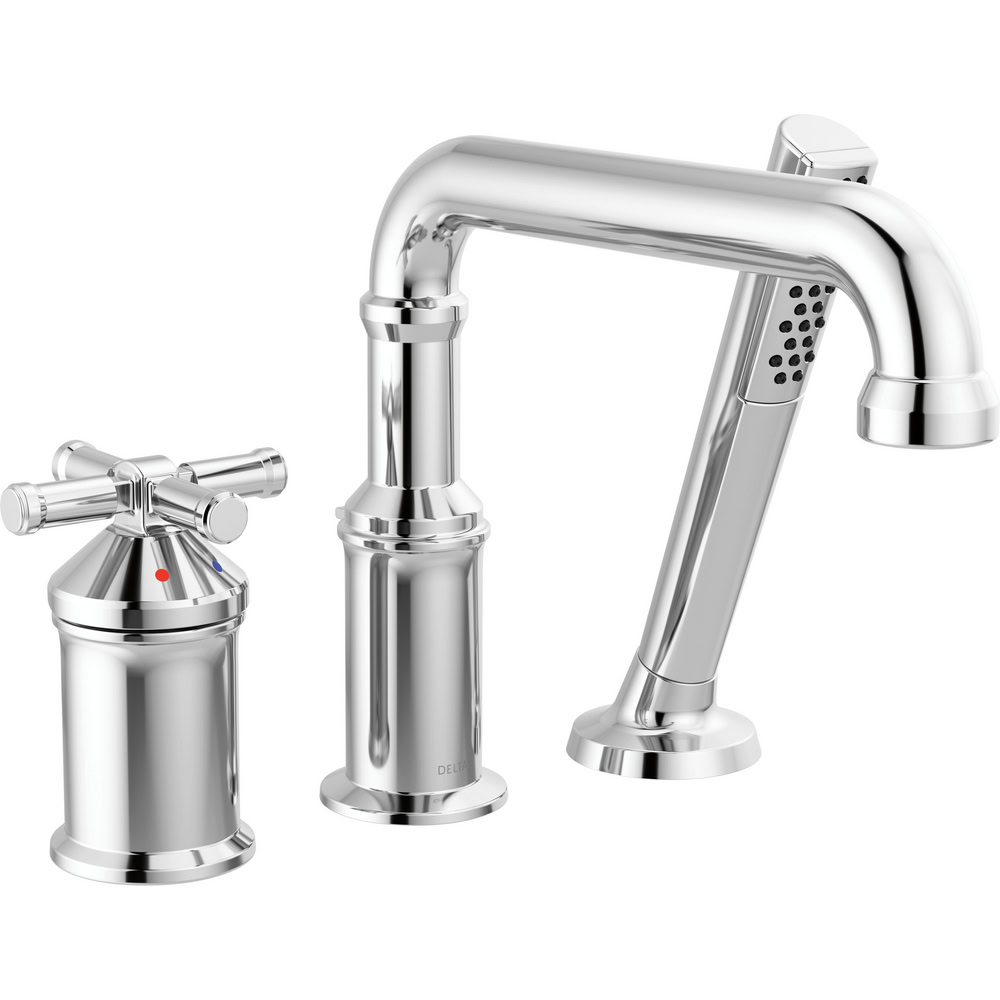 DELTA BRODERICK Three Hole Roman Tub Trim with Hand Shower - Less Handle