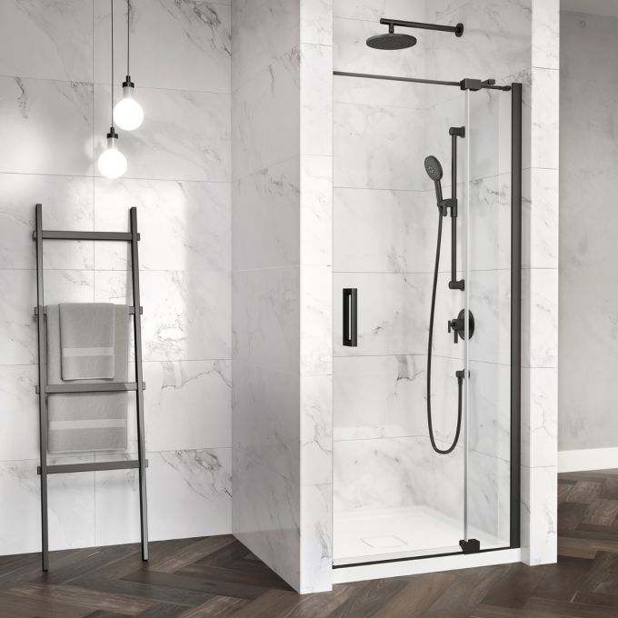 Kalia Canada DISTINK 36” x 77” pivot shower door - KP protective film