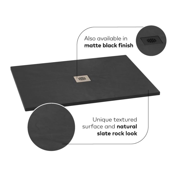kalia Canada LAUZA Castylat™ shower base 60 ” x 32” - Textured Black