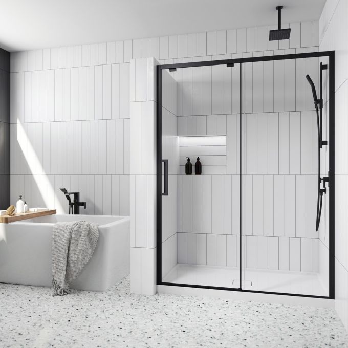 Kalia Canada IKONIK 60” x 79” sliding shower door with KP protective ...
