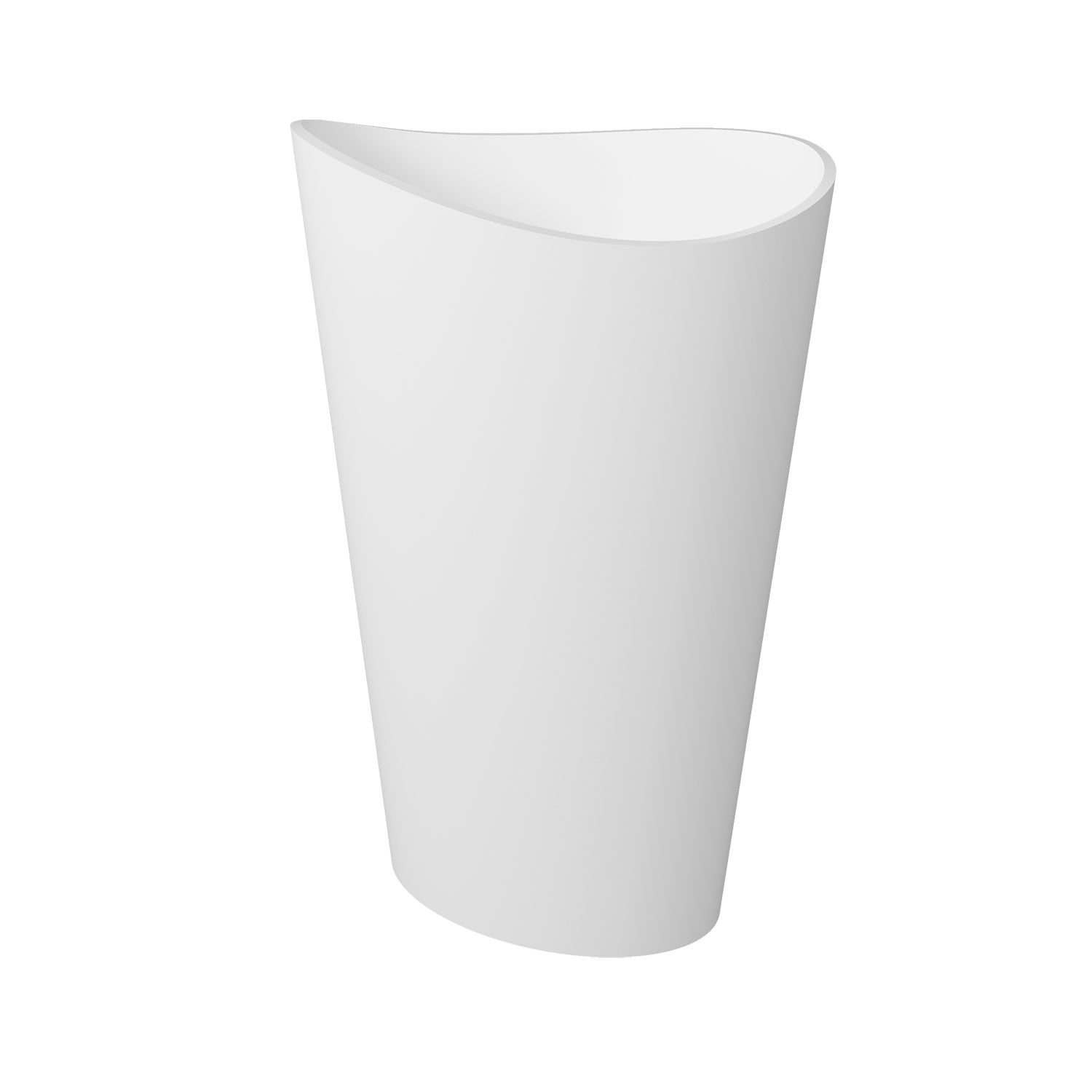 Zitta Pedestal sink Evoque 24" x 15" in matte white