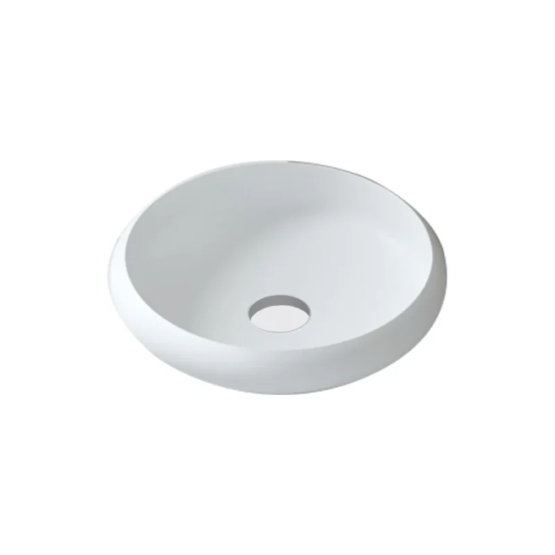 Agua Canada FLOE Round basin solid surface with curved edges