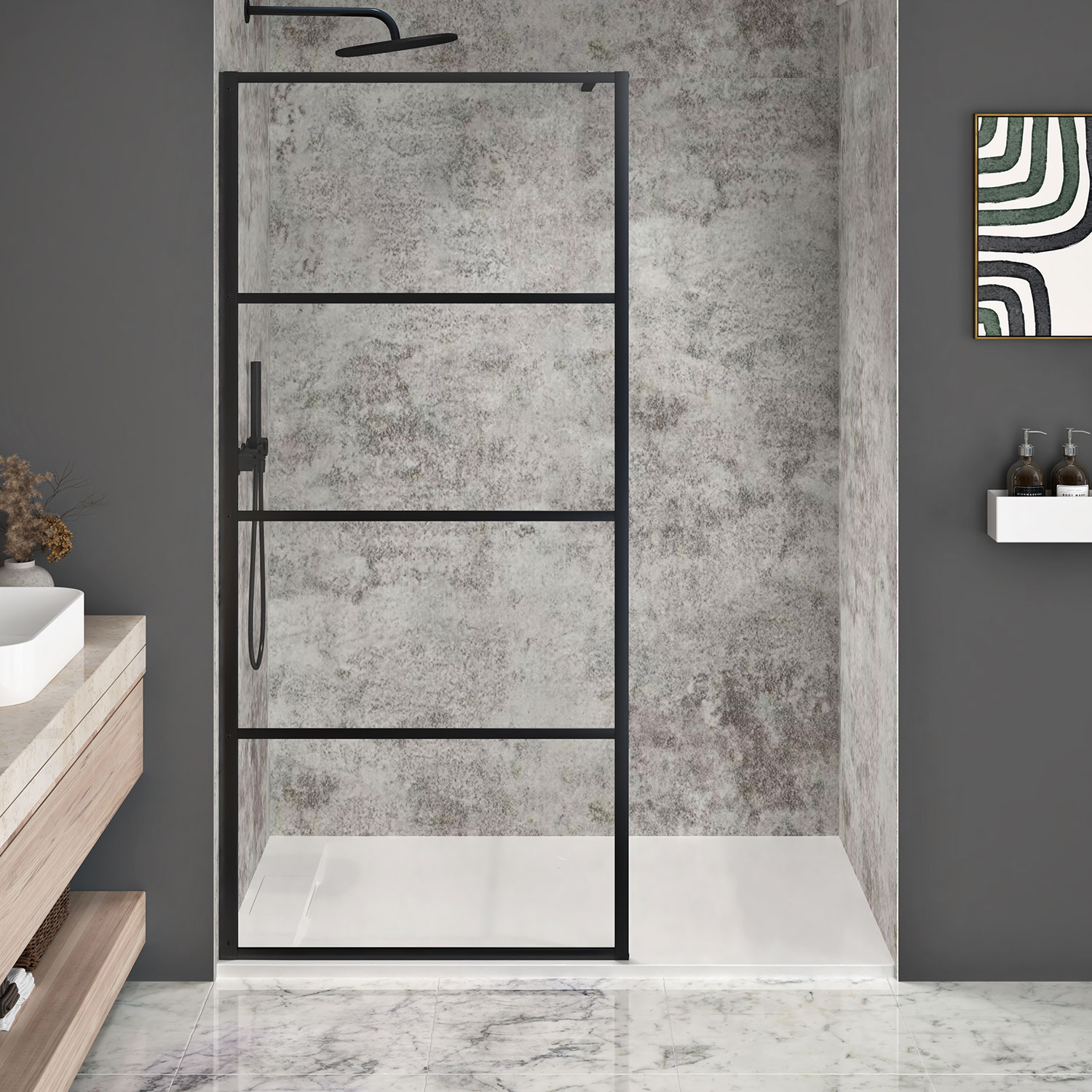 Zitta Expresso Aluminum Wall 36" x 96", concrete imitation