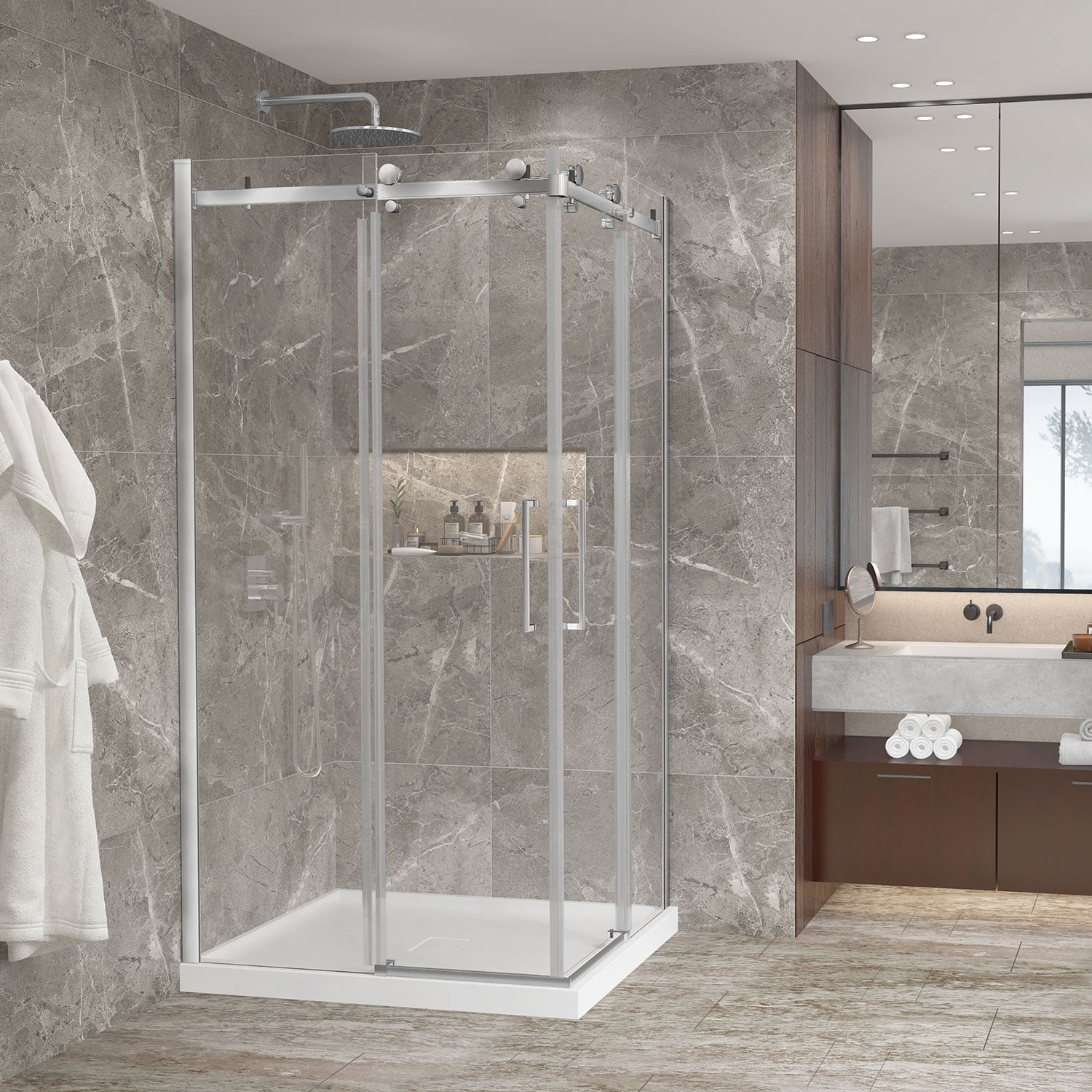 Zitta Sliding Bellini 2.0 Shower door 42" x 36", corner opening
