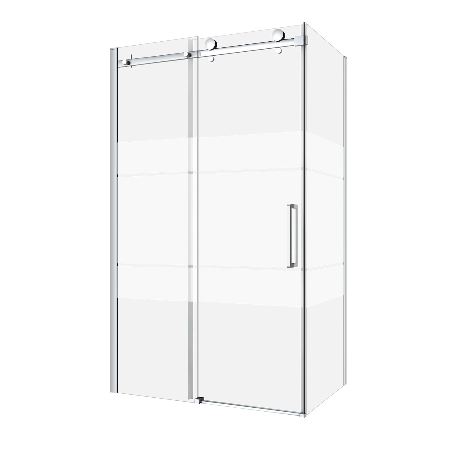 Zitta Sliding Bellini Shower door 60" x 32", in a corner closing on ...