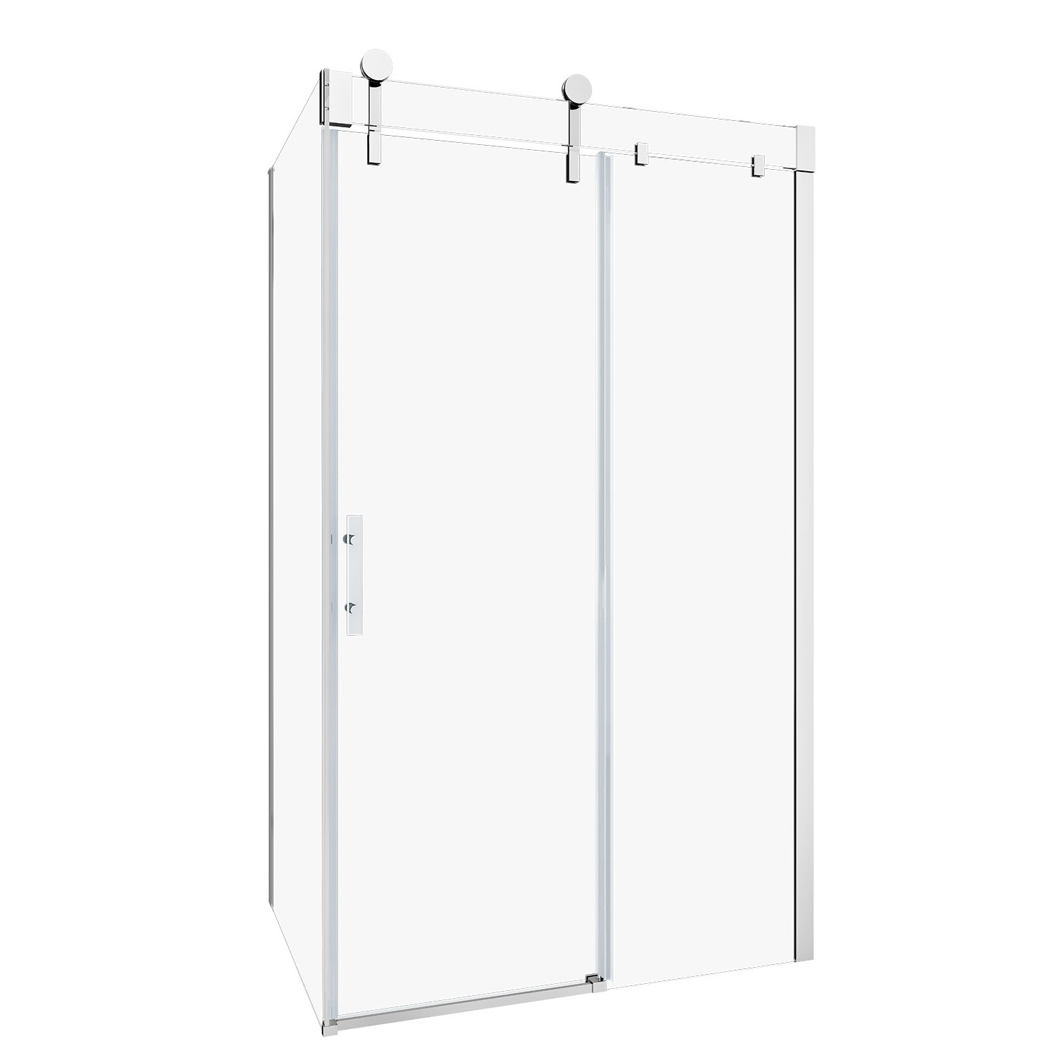 Zitta Sliding Infinite Shower door 48" x 32", in a corner closing on ...