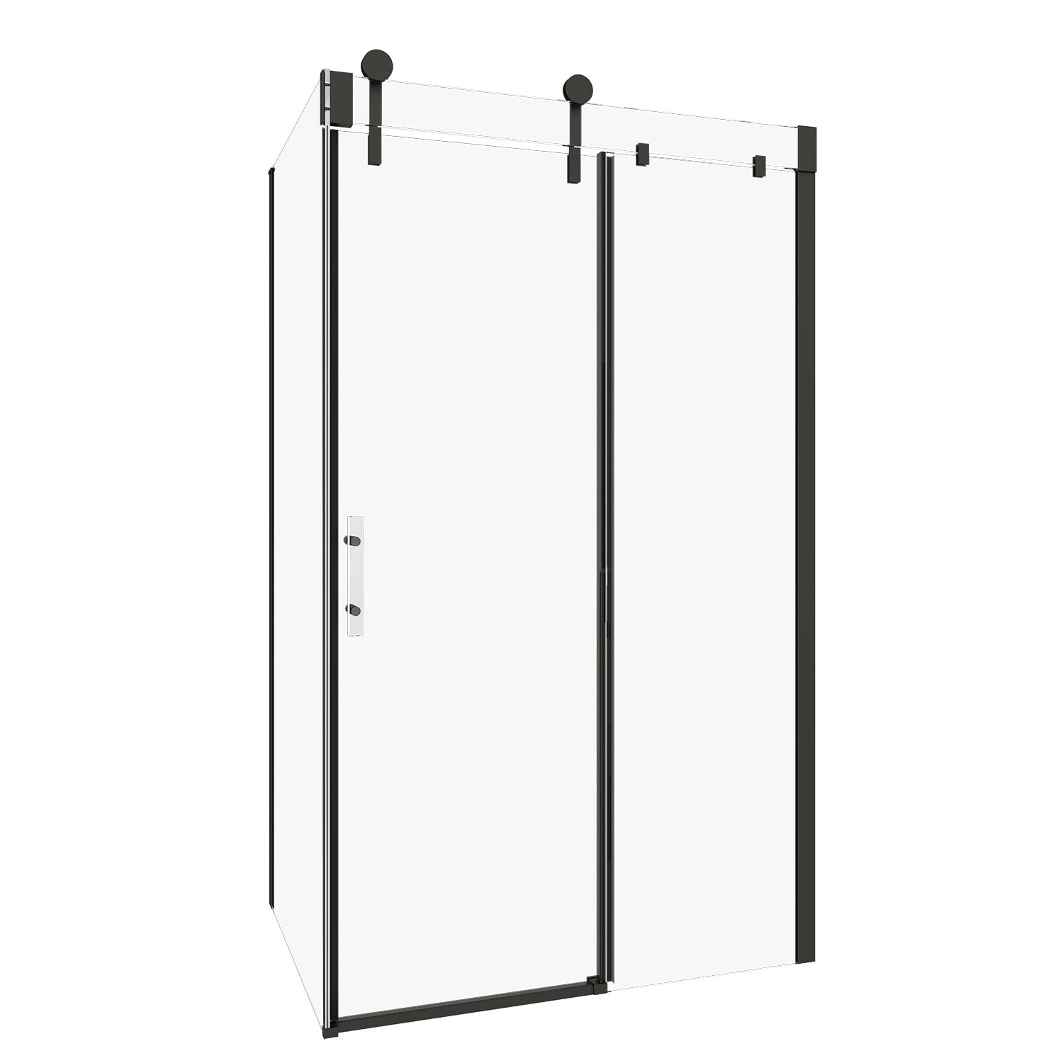 Zitta Sliding Infinite Shower door 60" x 36", in a corner closing on ...