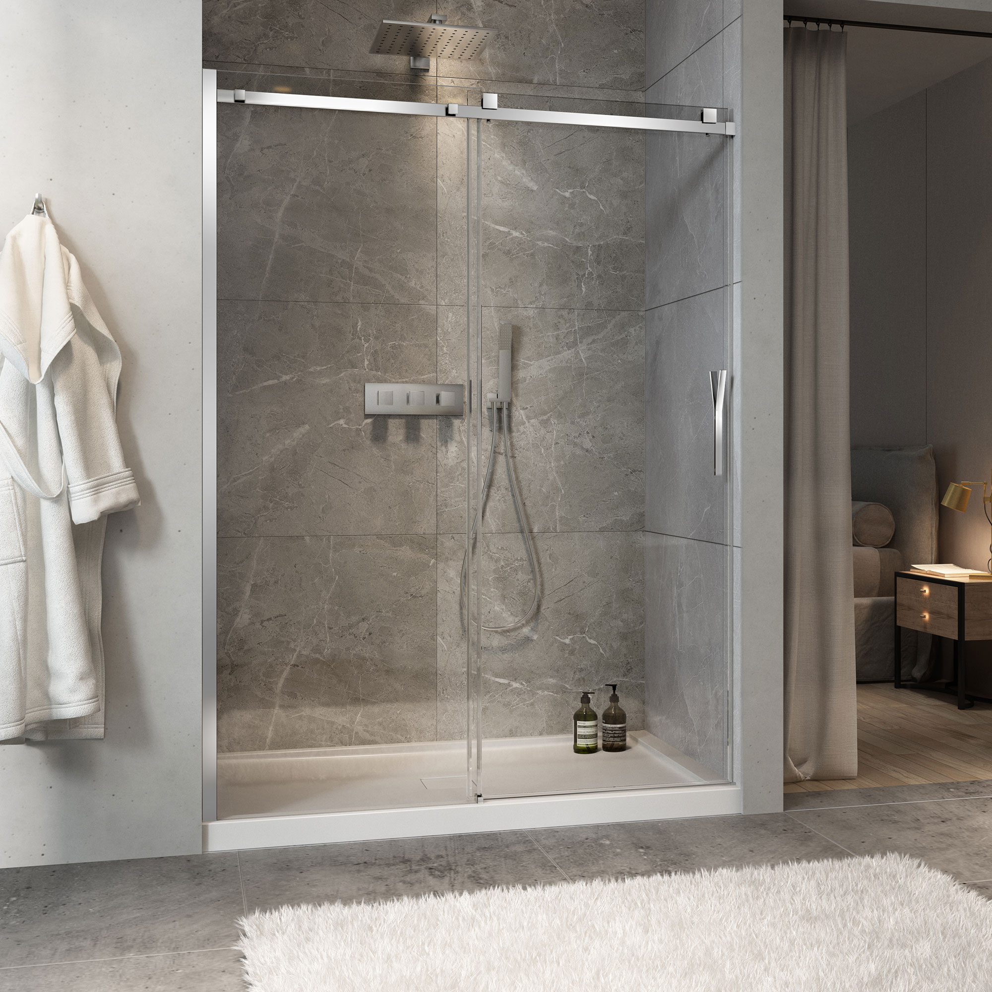 Zitta Sliding Minia Shower door 60", in alcove