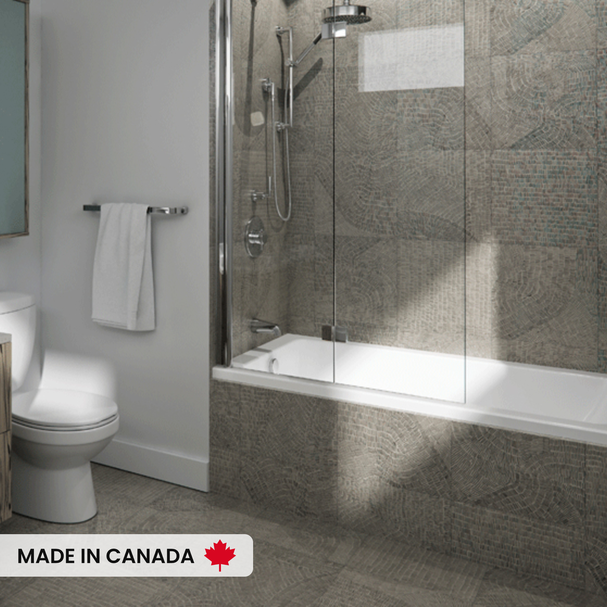 Neptune Canada Herencia 42" x 59" 6 mm Pivot Tub Shield for Alcove ...