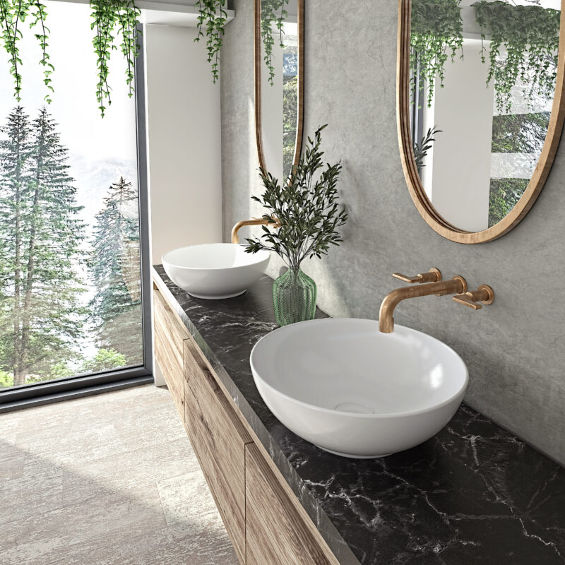 Neptune Canada Alta 15" x 15" Round Ceramic Sink in White