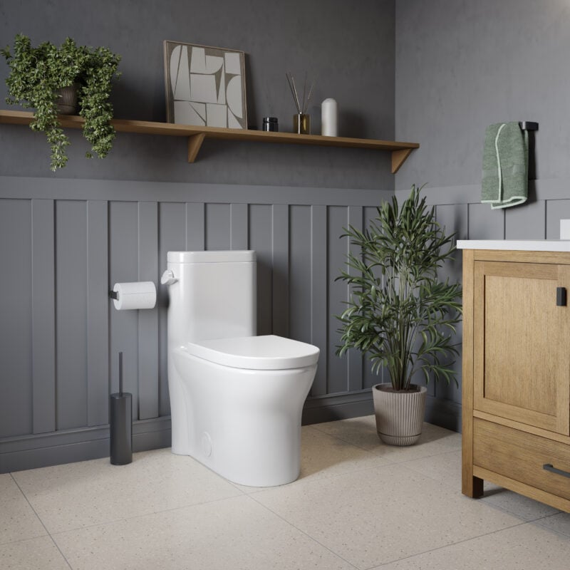 Neptune Canada Florence 4.8L Side Flush One-Piece Toilet in White