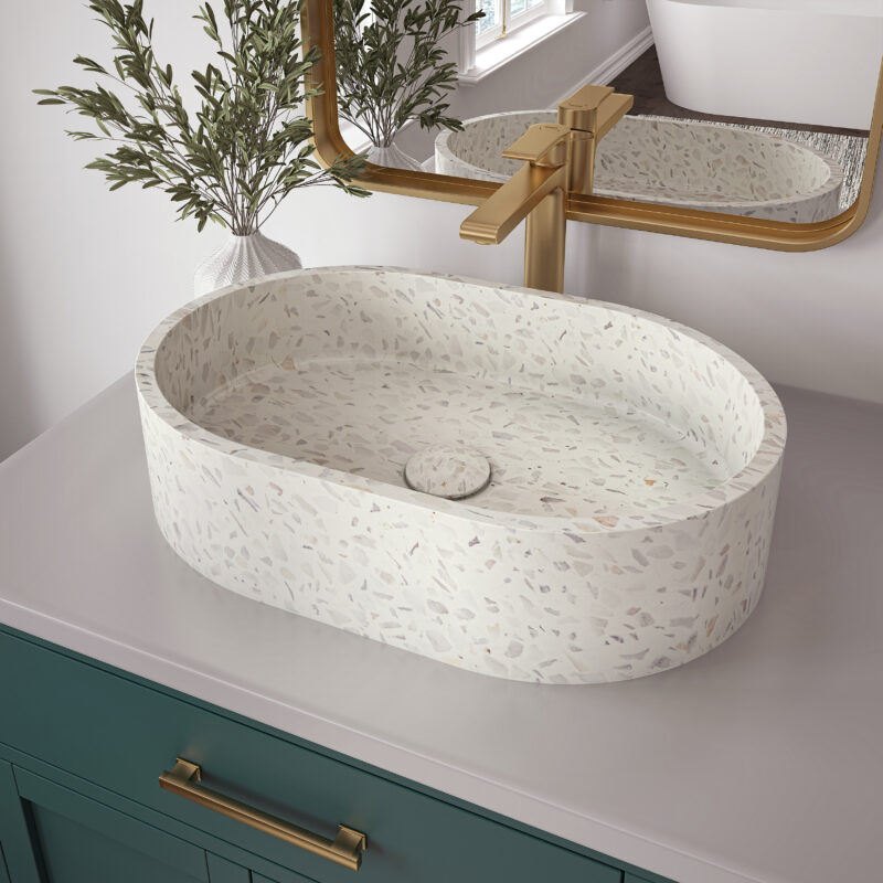 Neptune Canada Lorna 16" x 11" Oval Terrazzo Sink