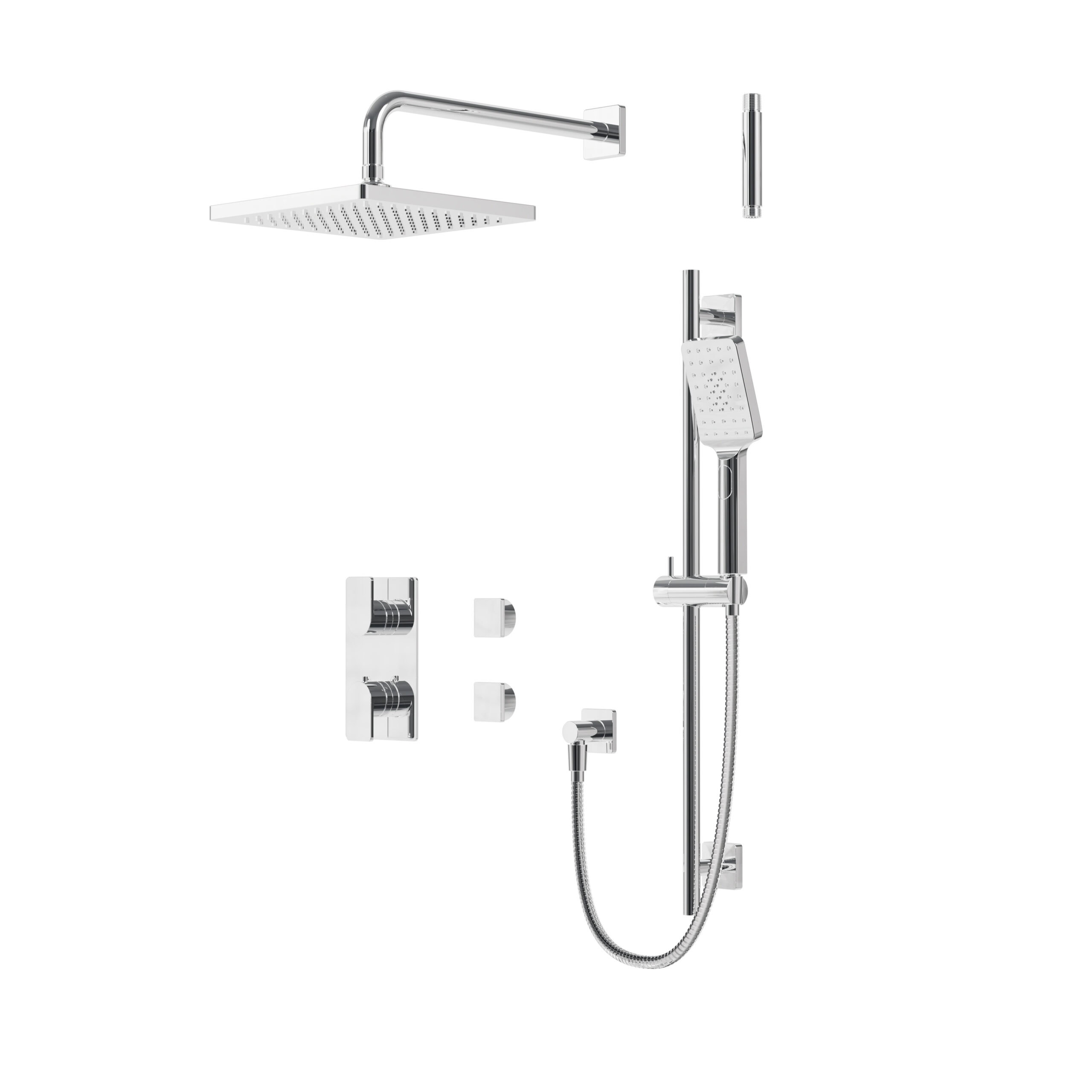 Aquabrass Xpress Square Thermostatic Shower Trim Kit 2-way Shared