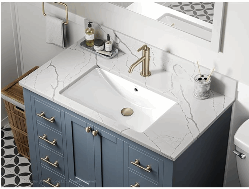 RUBY CANADA Rectangular Porcelain Ceramic Undermount Bathroom Sink in ...