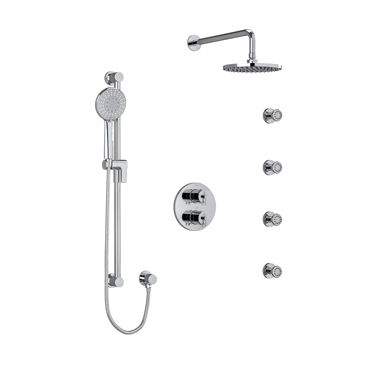 Riobel GS 446 Thermostatic/Pressure Balance 4-Way Shower Rough and Trim ...