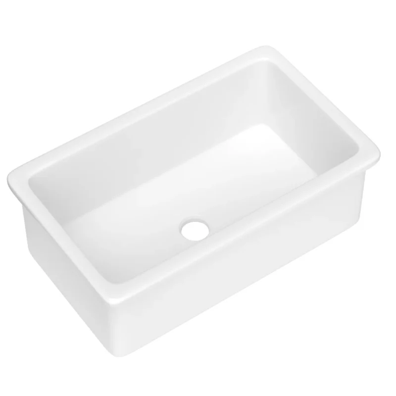 Rectangular Fireclay 32" L x 19" W Fireclay Undermount Kitchen Sink